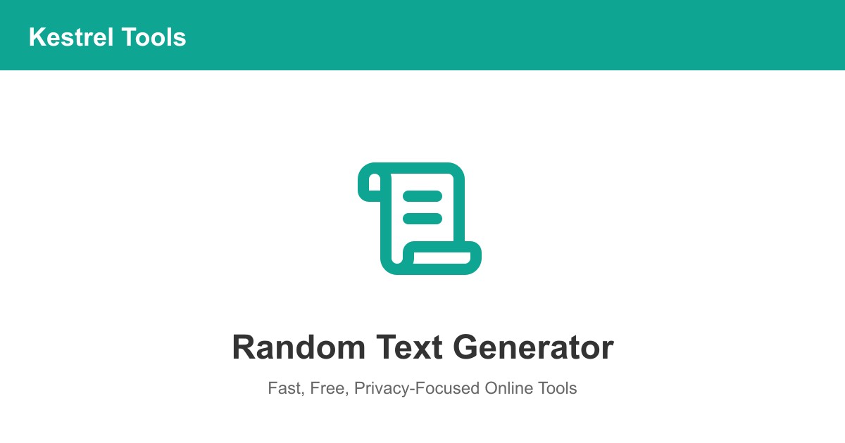 Random Text Generator - Lorem Ipsum & Gibberish Text | Kestrel Tools